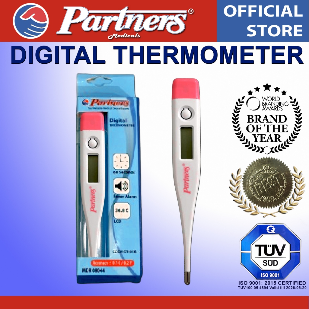Partners Digital Thermometer 60secs. (assorted color) | Shopee Philippines
