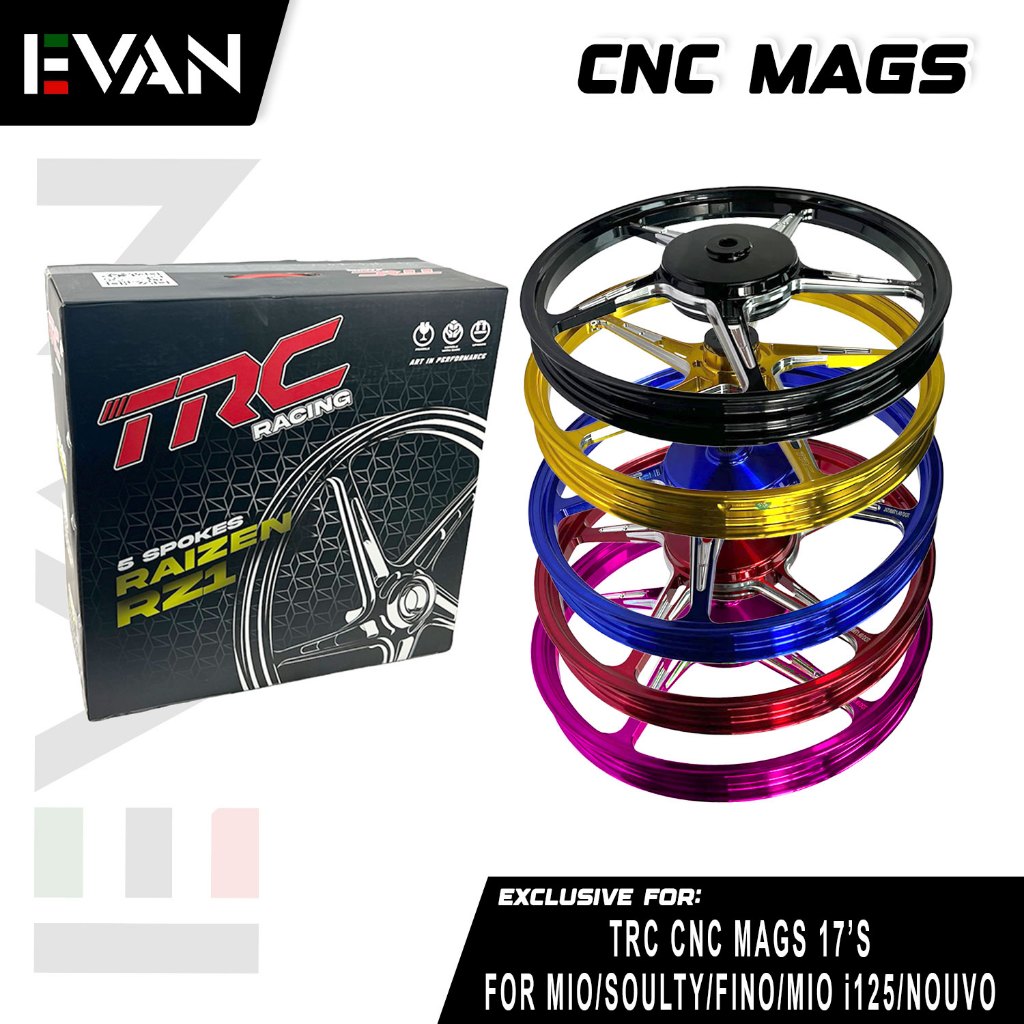 EVAN.PH TRC CNC RAIZEN 5 SPOKES MAGS (1.4 x 1.4 x 17) MIO SPORTY/SOULTY ...