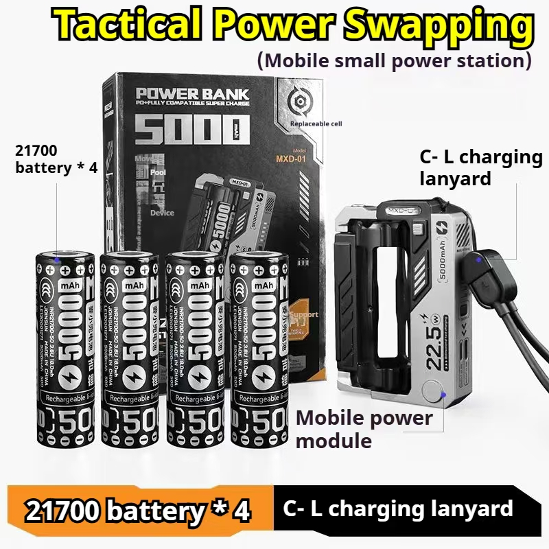 power bank Creative Mecha-style Portable Charger with Detachable ...