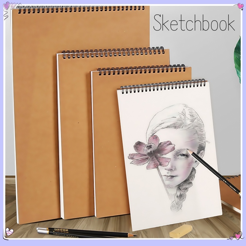 COD 8K/16K/A4/A5 Sketchbook Thick Sketch Pad Kraft Blank For Drawing ...