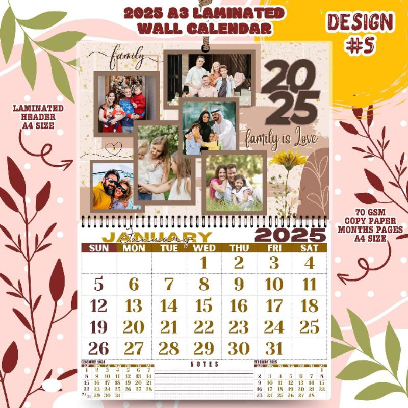 PERSONALIZED LAMINATED CALENDAR with Holidays | Shopee Philippines