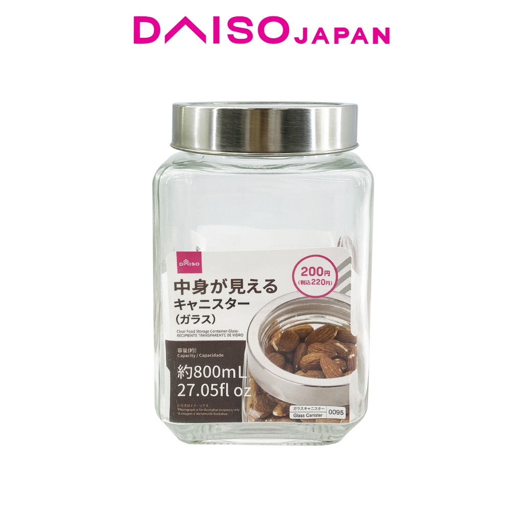 Daiso Clear Glass Food Storage Container 800ml | Shopee Philippines