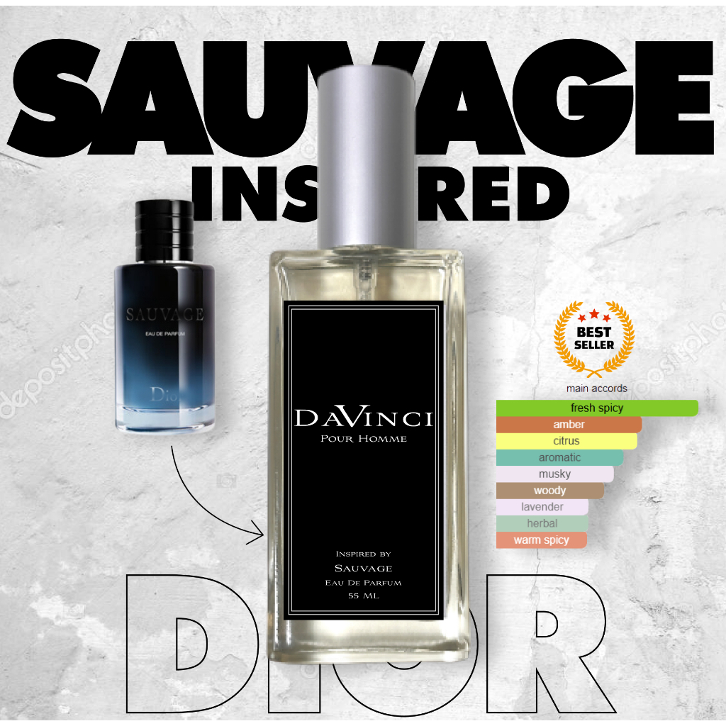 SAUV4GE Inspired Perfume For Men by DAVINCI PARFUMS | Shopee Philippines