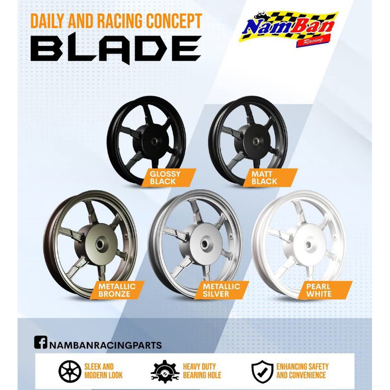Honda Click 125 / 150 Namban Alloy Mag Wheels - BLADE for Premium ...