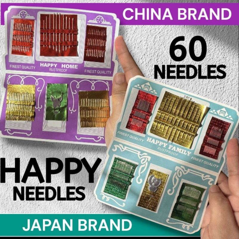 Happy Needles Assorted Sizes 60 Needles per Book - Sewing Needles Set ...