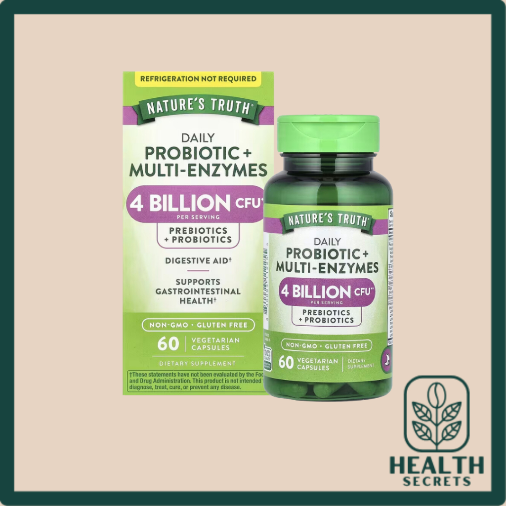 Nature's Truth, Daily Probiotic + Multi-Enzymes, 60 Vegetarian Capsules ...