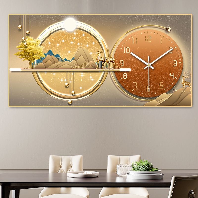 Digital clock mural in living room Dining room wall clock Painting ...