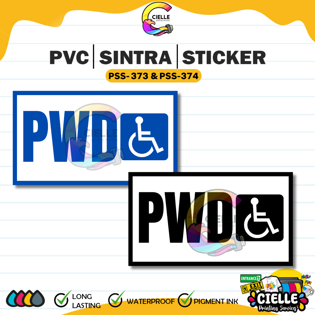 PVC │ SINTRA │ STICKER SIGNAGES (PSS-373&PSS-374) - PWD SIGNAGE ...