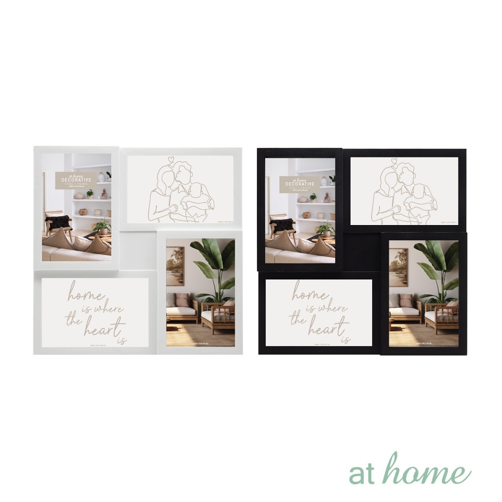 At Home 1pc Summer Nordic Collage Family Frame 4 photos, Bordered Photo ...