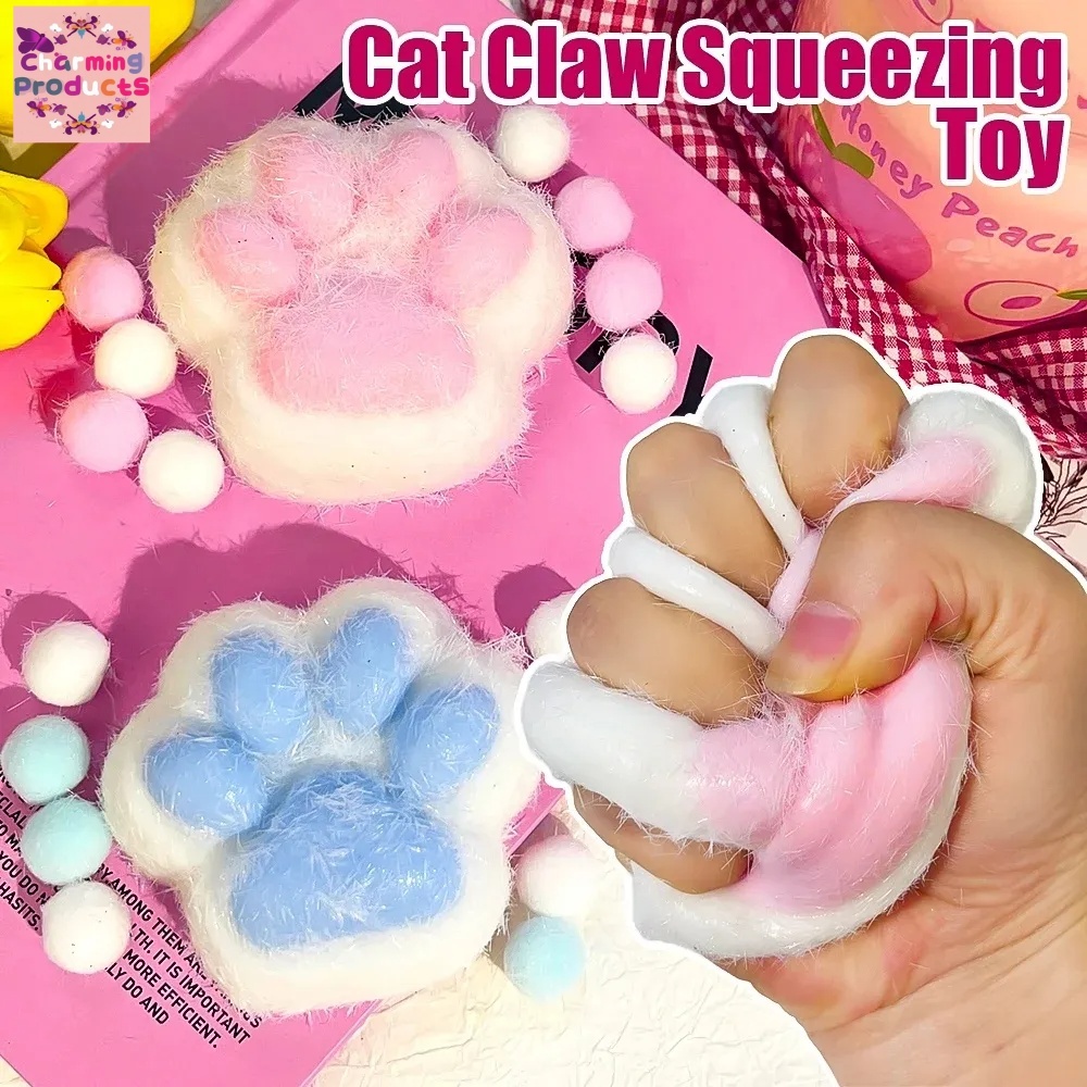 Cat Paw Squishy Toy Distressing Fidget Toy Slim Cute and Fun Kawaii Cat ...