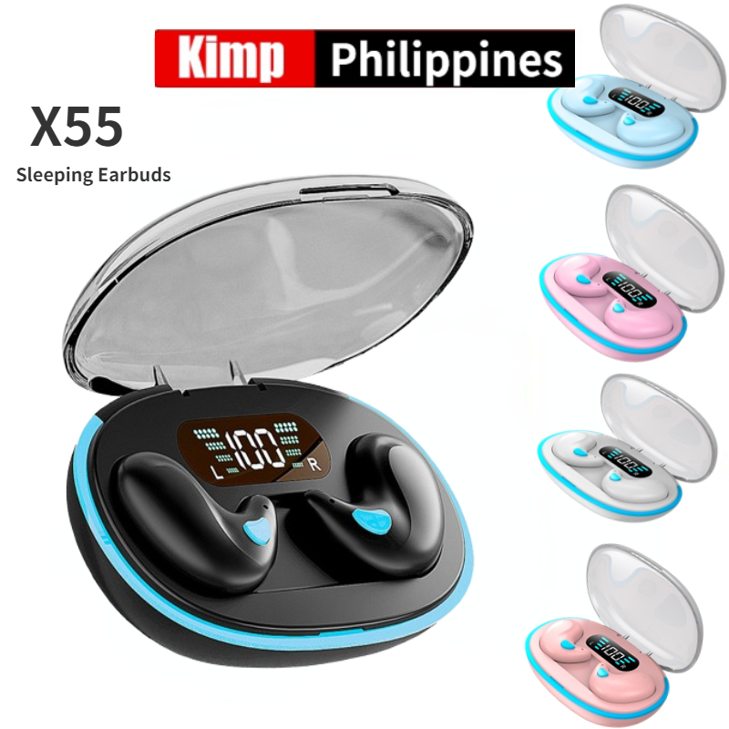 X55 Sleeping Earbuds Wireless Mini Headphones For Work TWS Bluetooth ...