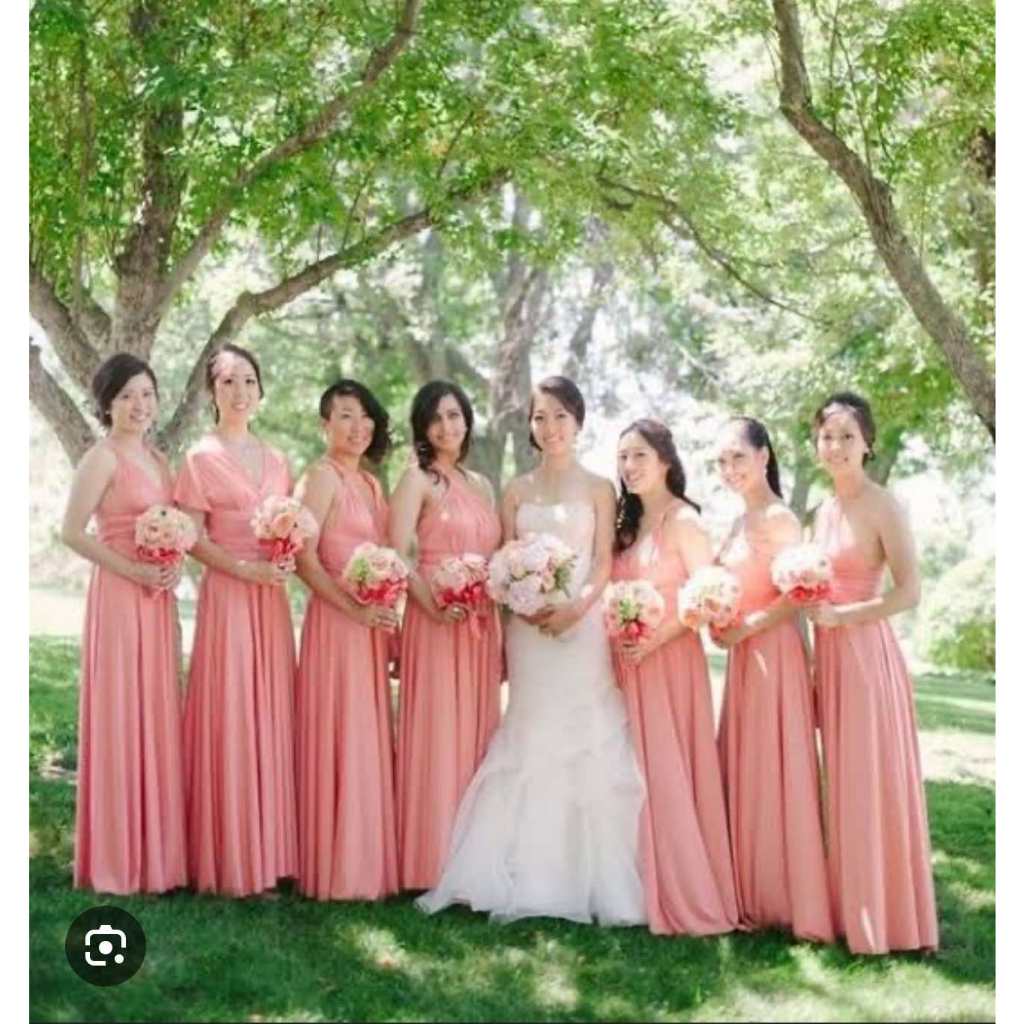 PEACH PINK Infinity Dress with Attached Tube Floorlength | Shopee ...