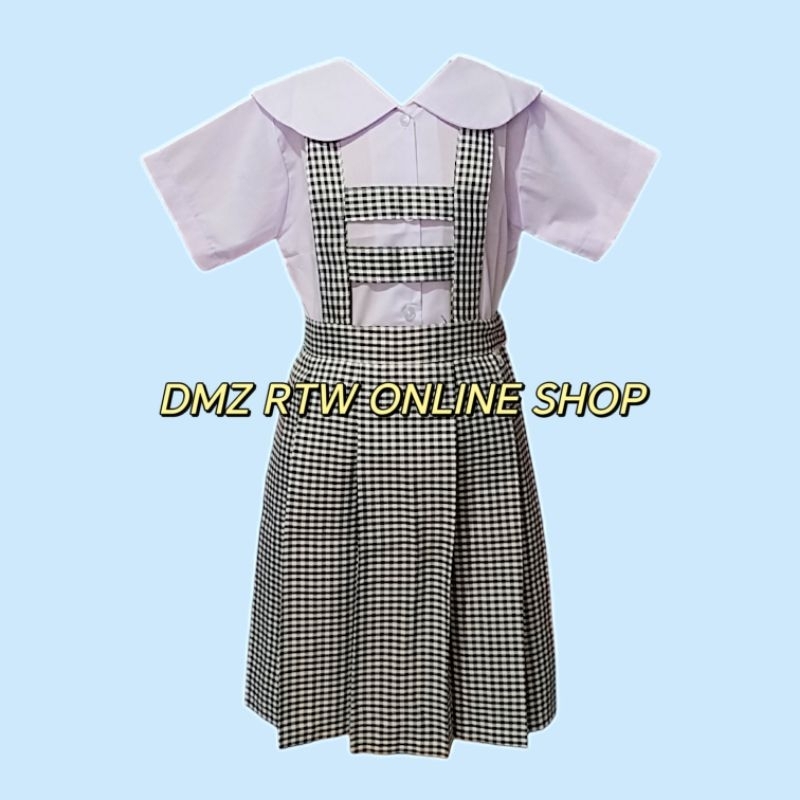 TERNO SCHOOL UNIFORM PLAIN BLOUSE WHITE & BLACK JUMPER SKIRT CHECKERED ...
