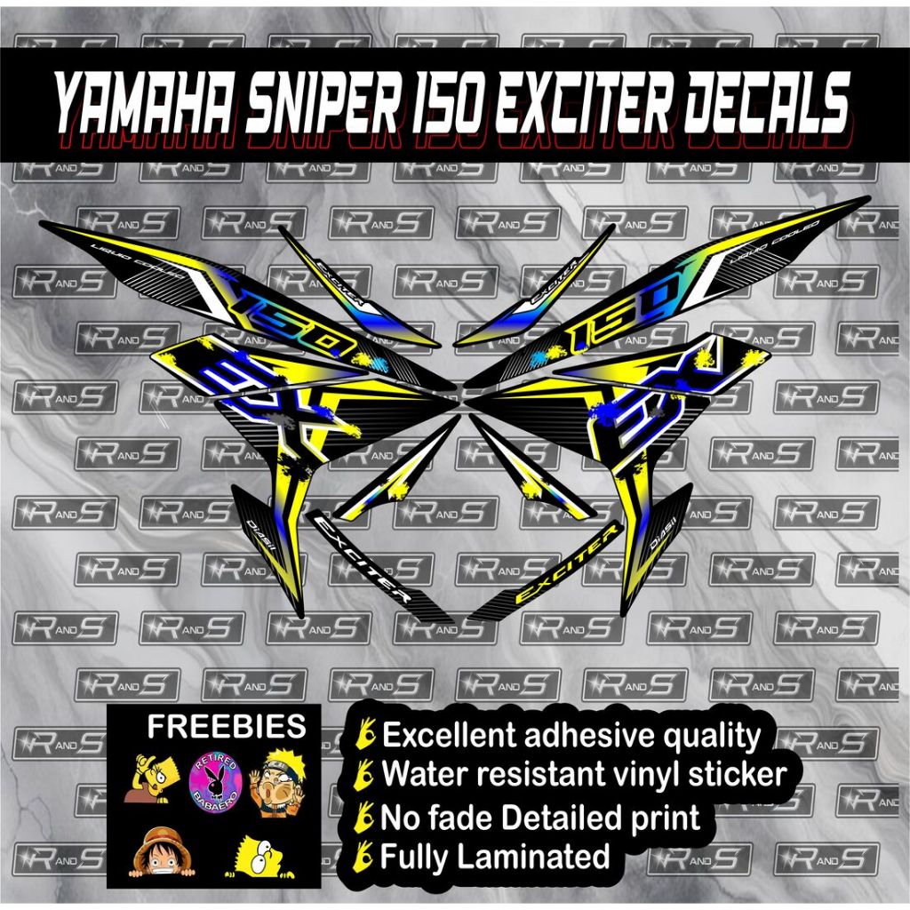 YAMAHA SNIPER 150 EXCITER STICKER DECALS HD PRINT ( MORE COLORS ...