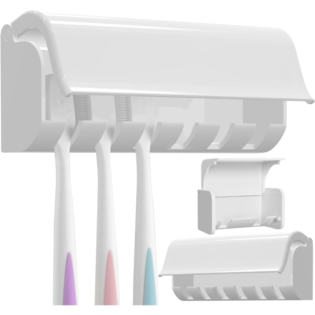 Bathroom Punch-free Wall Mounted Toothbrush Holder/Toothpaste Storage ...