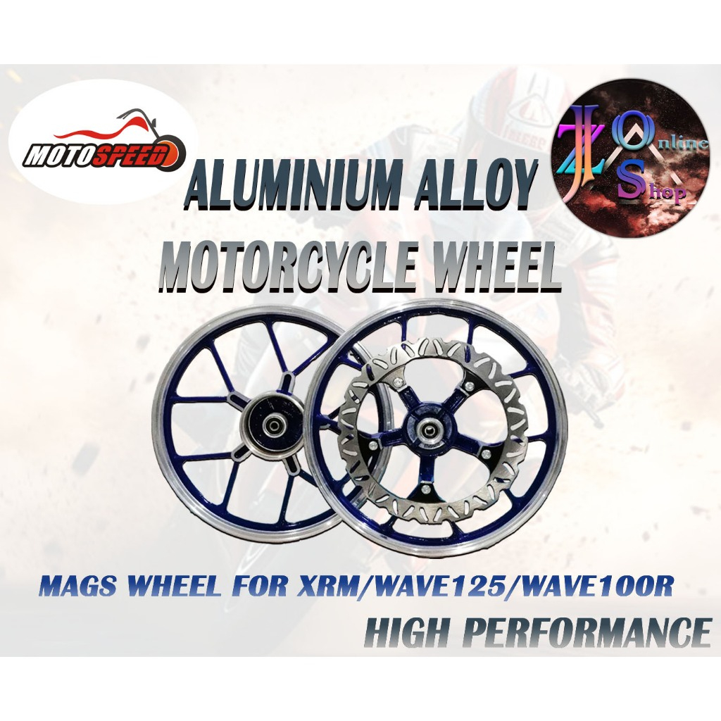 MOTO SPEED ALUMINUM ALLOY MAGS WHEEL FOR XRM/WAVE125/WAVE100R | Shopee ...