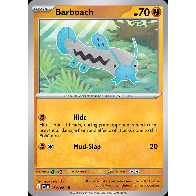 Pokemon Card Barboach 050 091 Common English Type Shopee Philippines
