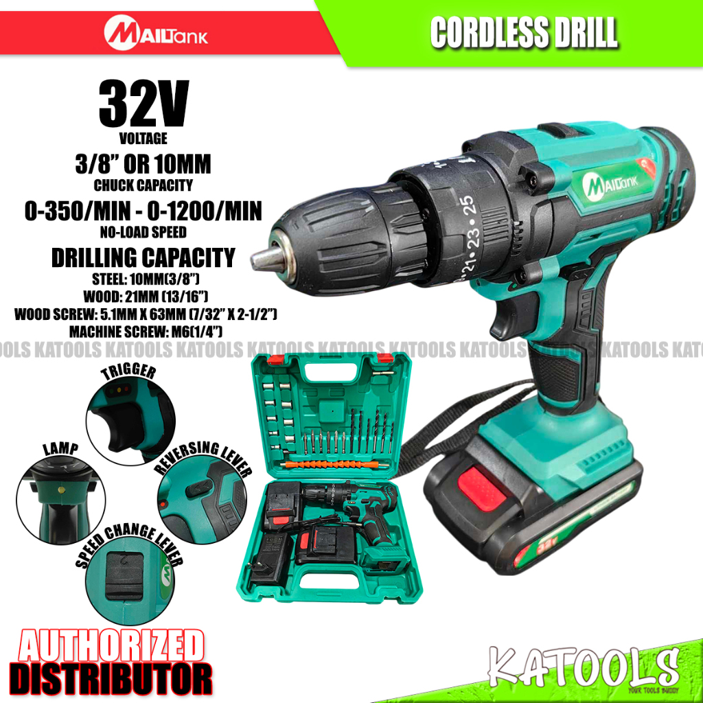 KATOOLS ~ Mailtank 32V Cordless Drill Driver Drilling Machine Handheld ...