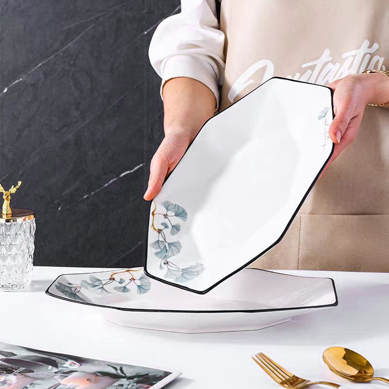 Dailyhome Diamond Shaped Serving Platter 12 inch Ceramic Plate Large ...