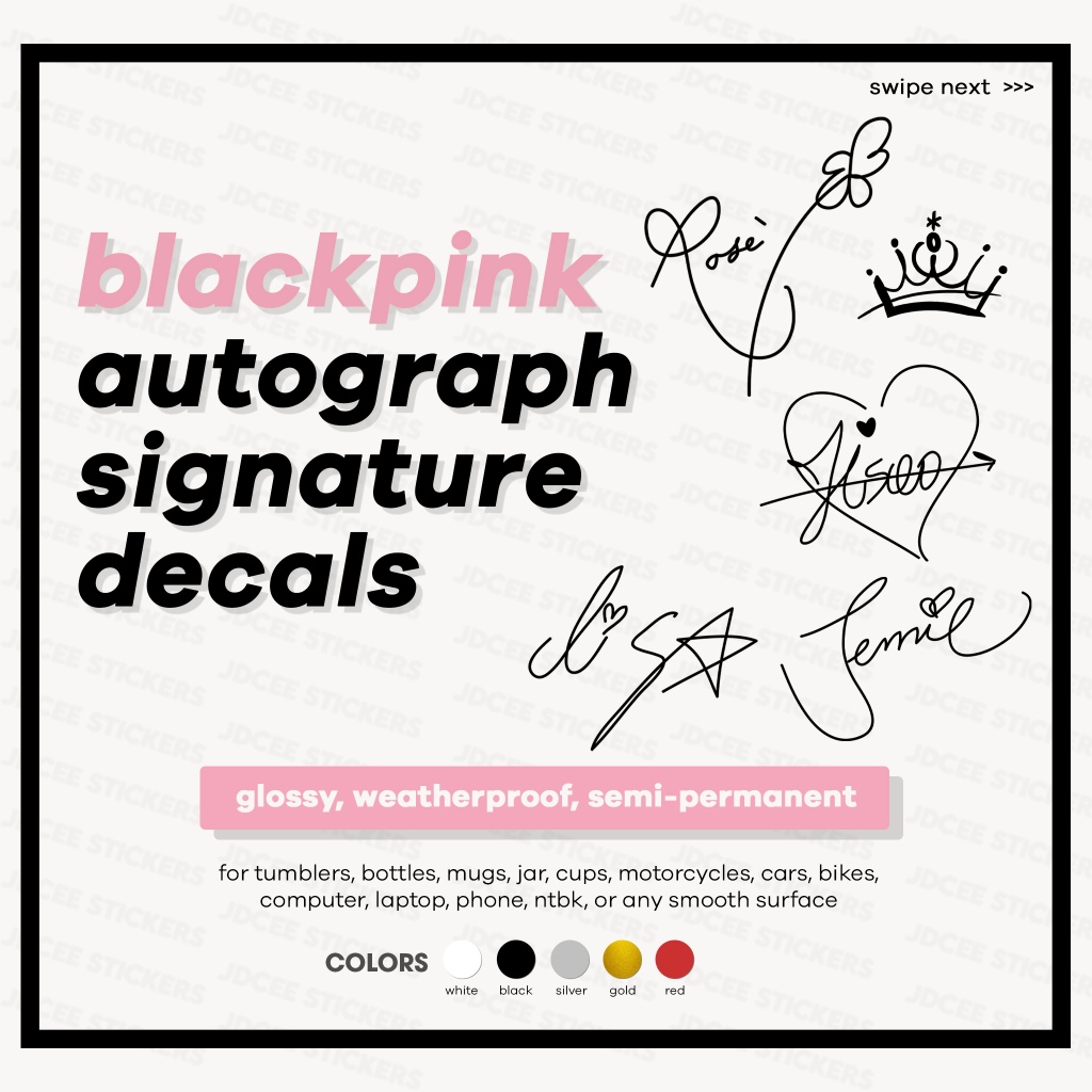 BLACKPNK Decals Autograph Signature Logo Crown Vinyl Sticker | Shopee ...