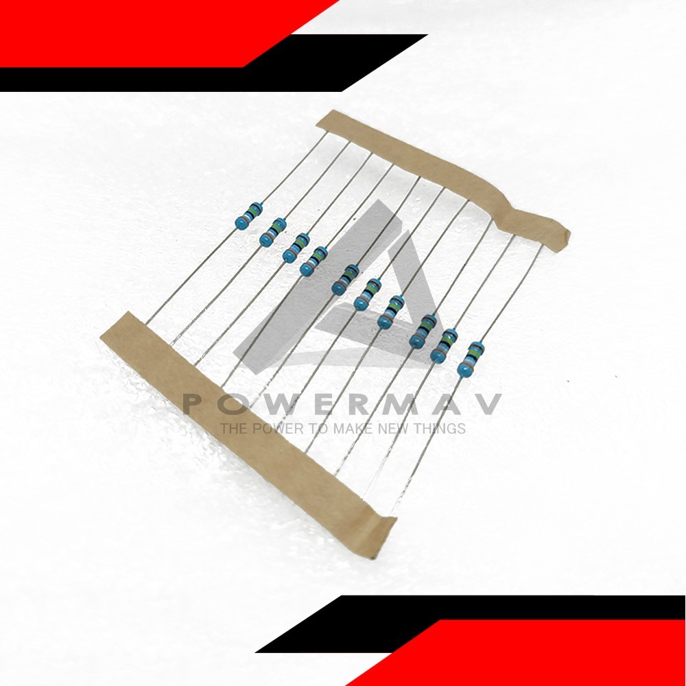 10pcs 3.9m ohms 5 band resistor 1/4w Metal film resistor 1% ohm for pcb breadboard arduino uno ...