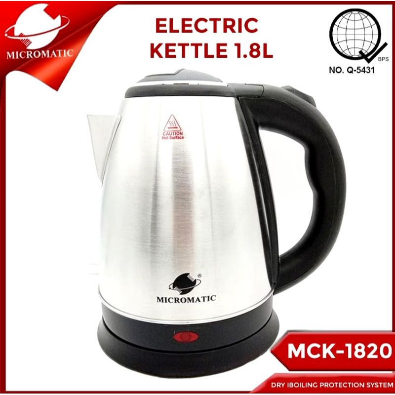 Micromatic Mck- 1820 1.8L stainless Steel Electric kettle Heater | Shopee Philippines