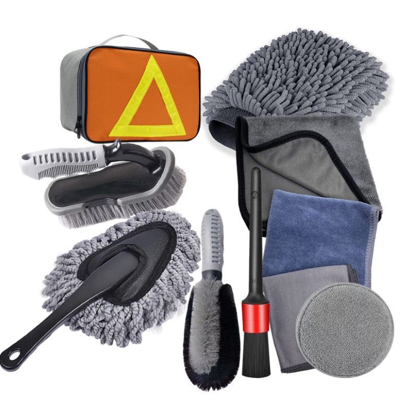 10Pcs Microfibre Car Wash Cleaning Tools Set Gloves Towels Applicator ...
