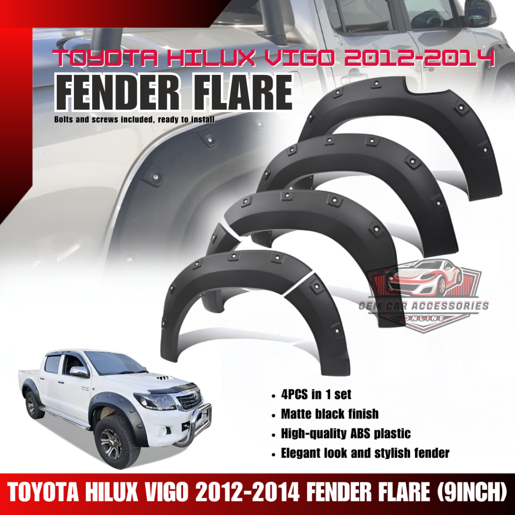 GCAO TOYOTA HILUX VIGO 2012-2014 FENDER FLARE (9INCH) (11611) | Shopee ...