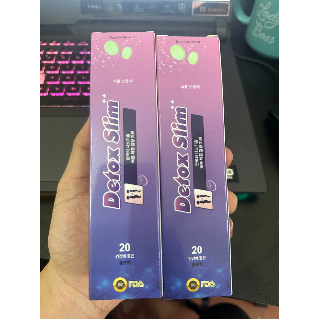 Detox Slim slimming effervescent tablets 1 Box of 20 Green tablets ...