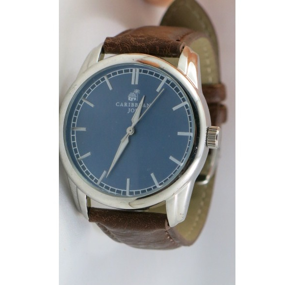 C83:Original CARIBBEAN JOE Analog Watch for Men from USA-Silver Tone ...