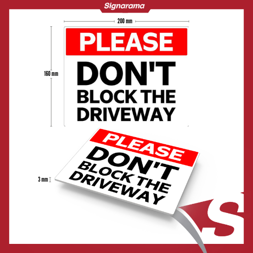 Please Don't Block the Driveway Sign // Notice for Restricted Areas ...