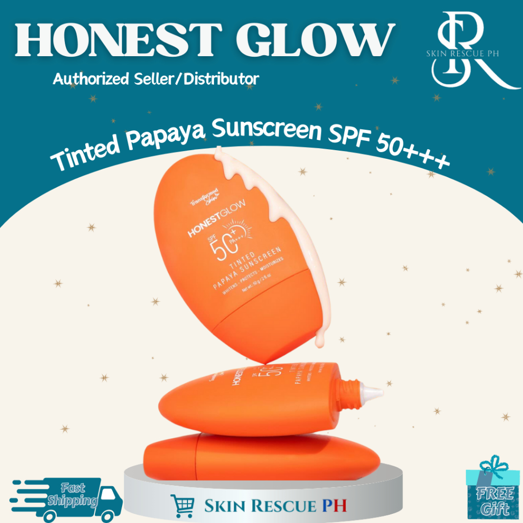 Honest Glow Tinted Sunscreen 50g and Tinted Papaya Sunscreen pouch | Shopee Philippines