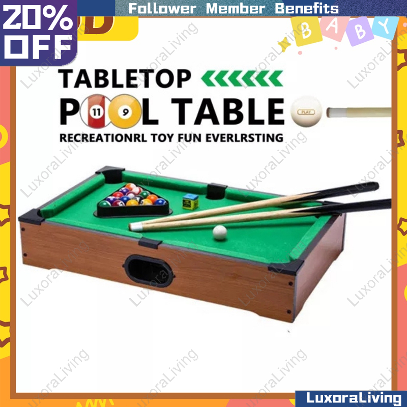 LuxoraLiving Wooden Mini Pool Table for Kids and Adults, Adjustable ...