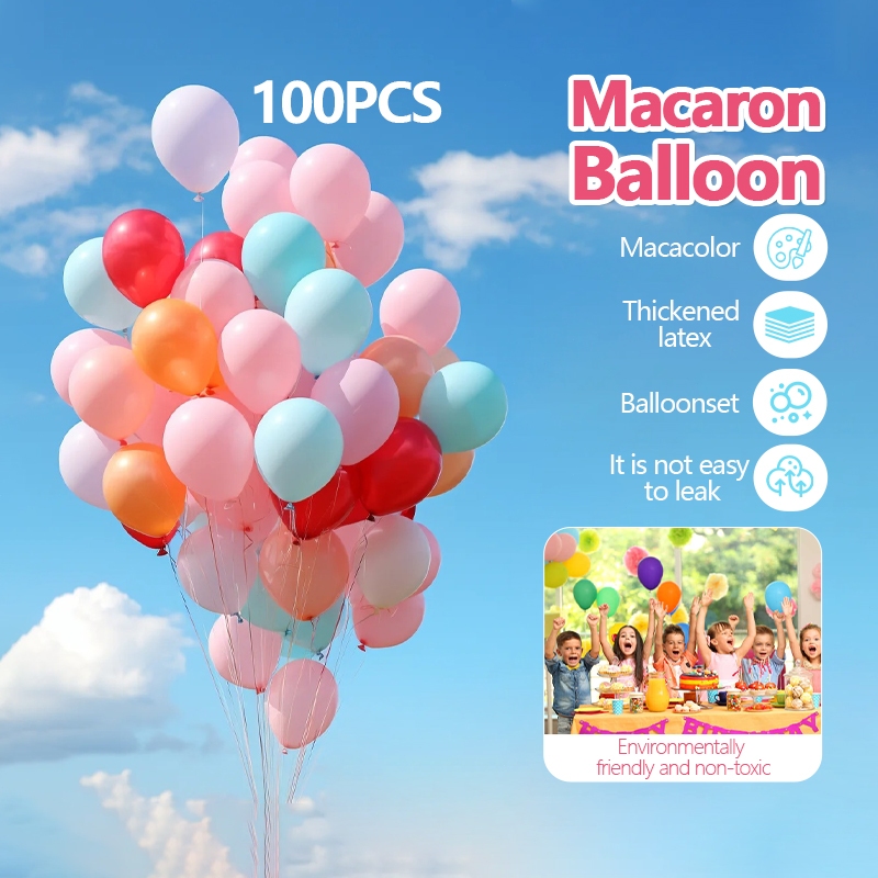 100 PCS Pastel Macaron Latex Balloons Birthday Wedding Diy Pastel Theme ...