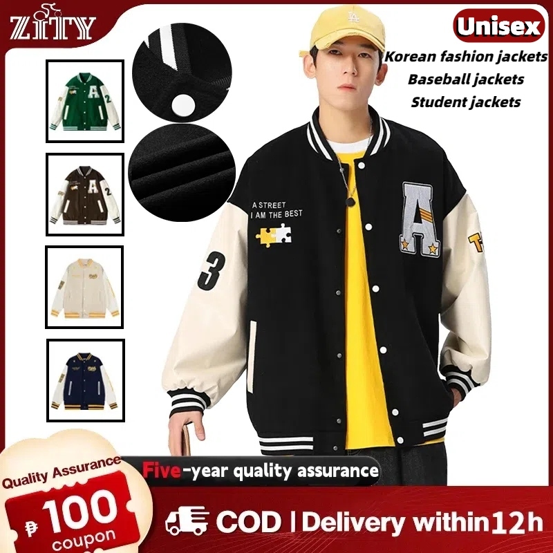 Men's Aesthetic Jacket Korean Casual Retro Baseball Jacket Plus Size ...