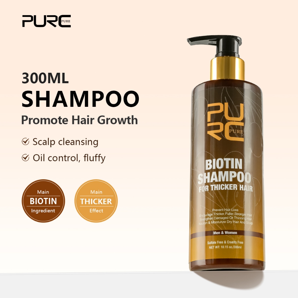PURC Biotin Shampoo Anti Hair Loss repair Scalp for Regrowth Hair Shampoo 300ml | Shopee Philippines