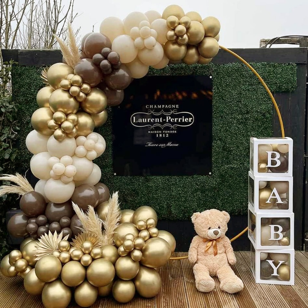 102 Pcs Retro Baloon Set Brown Gold Latex Balloons Party Decorations ...