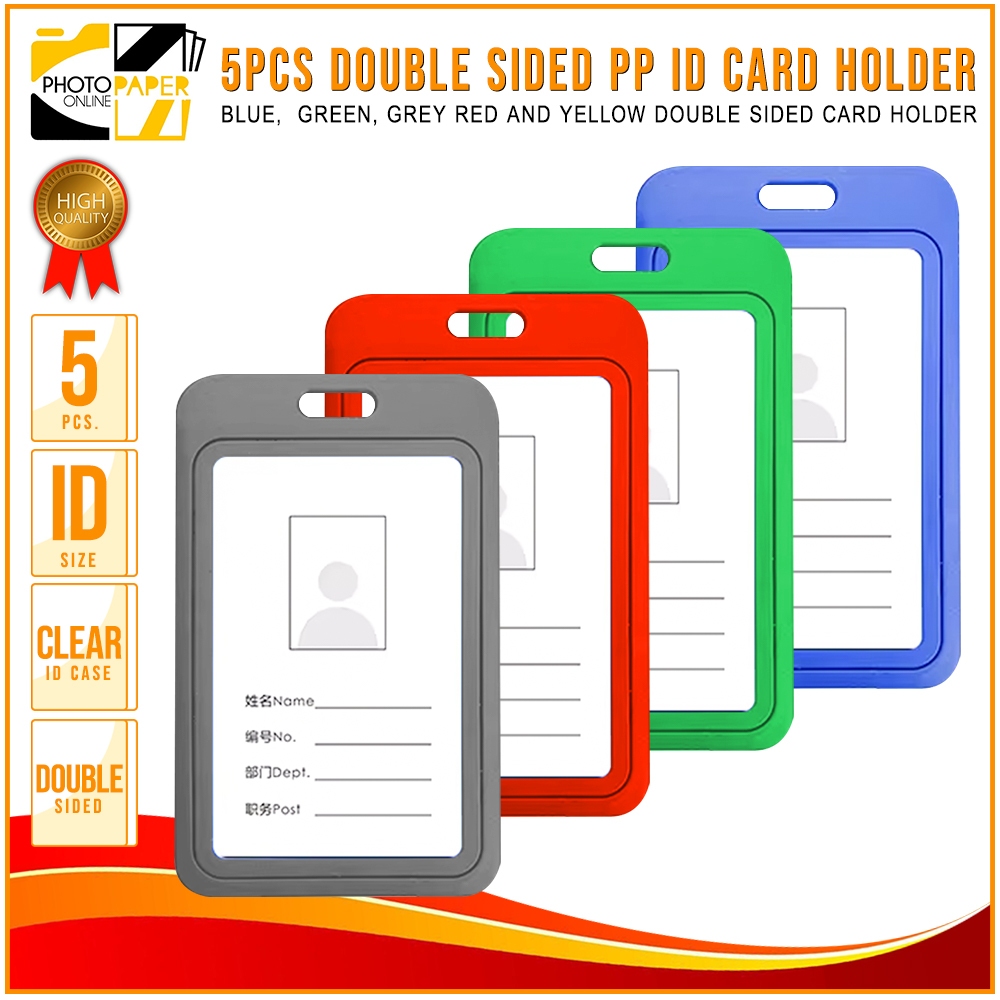 5PCS Double Sided PP ID Card Holder Double Sided Transparent Plastic ...