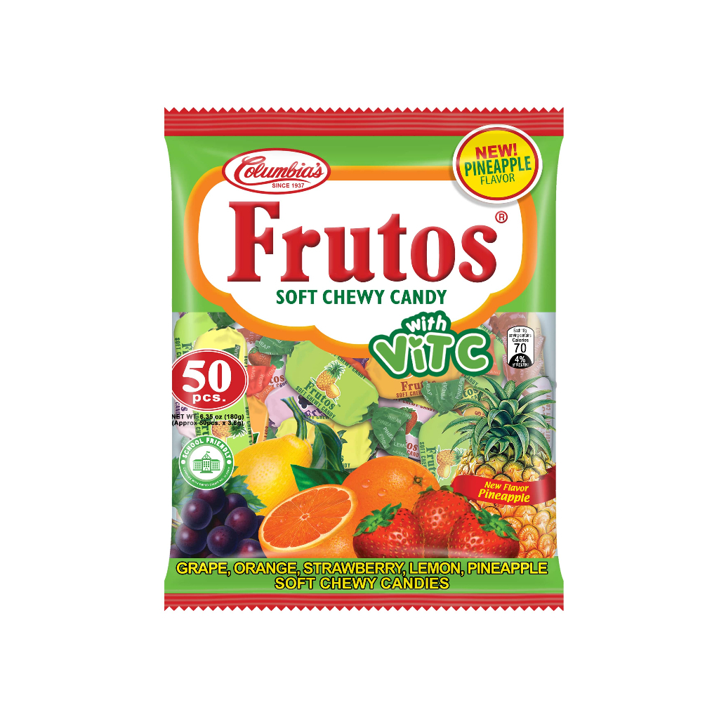 Frutos Soft Chewy Candy Grape, Orange, Strawberry Lemon and Pineapple ...