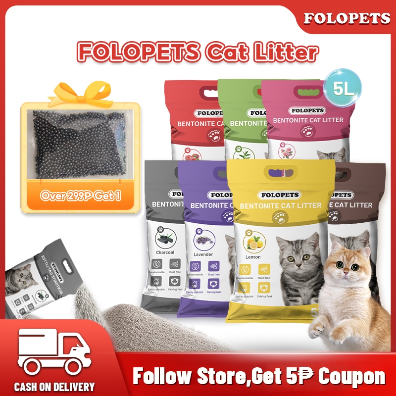 FOLOPETS 5L Bentonite Cat Litter Food GradeOdour Control Clumping ...