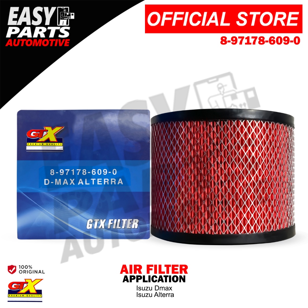 GTX Air Filter Isuzu Dmax/Alterra 8-97178-609-0 | Shopee Philippines