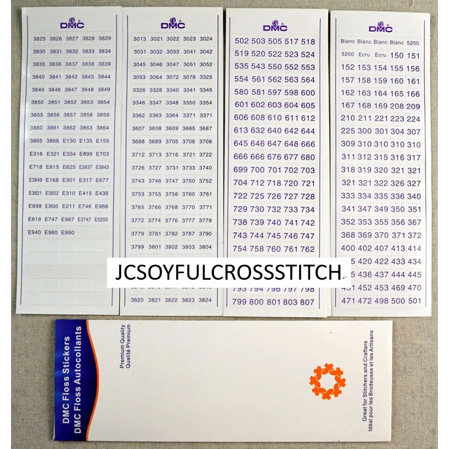 Cross Stitch Floss Number Stickers DMC Number Label Sticker 447 Numbers ...