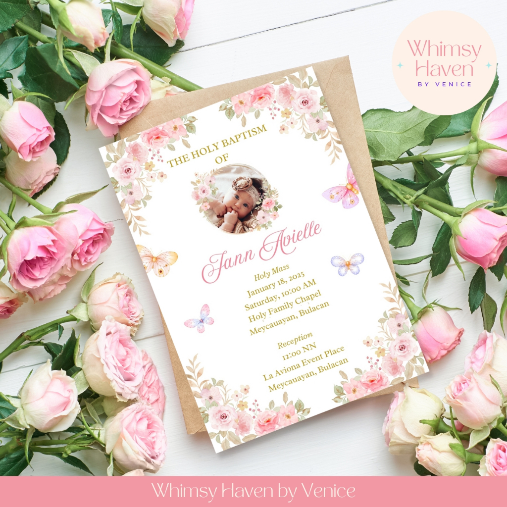 Personalized Baptism Christening Dedication Invitation Card 3R Size II ...