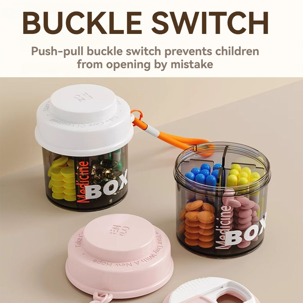 Rotating Portable Pill Storage Box Moisture-proof Mini Drug Storage for ...