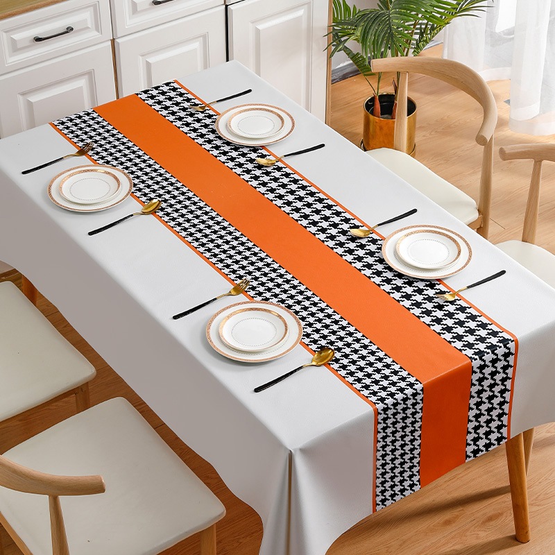 Manzan Nordic Simple PVC Tablecloth Waterproof Oil Proof Embroidery ...