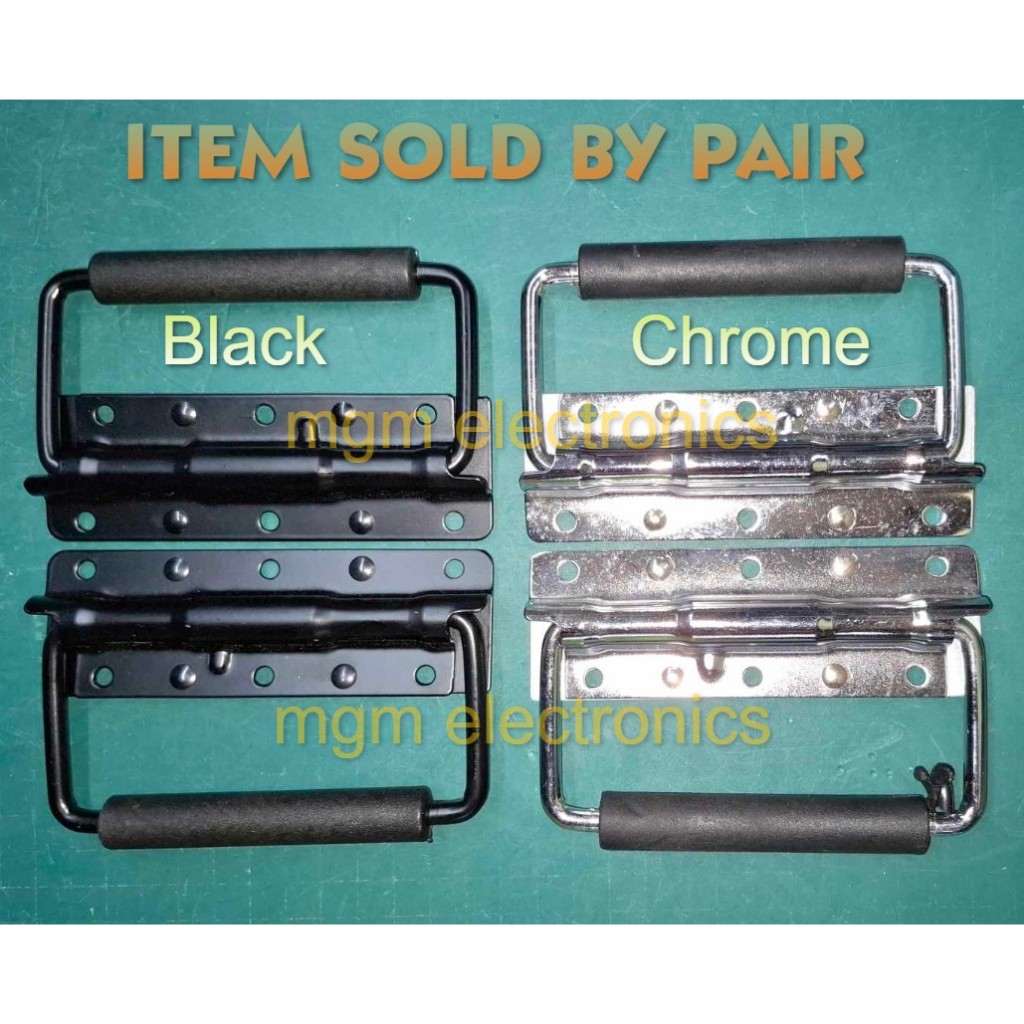 1 PAIR (2pcs) Speaker Handle Black or Chrome Metal Spring Handle ...