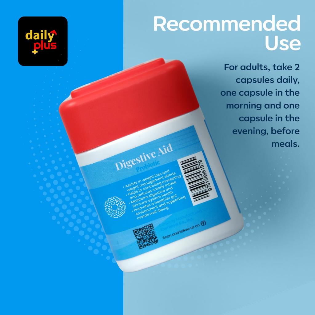 Daily Plus Digestive Aid Supplement Probiotic Capsule For Adult ...