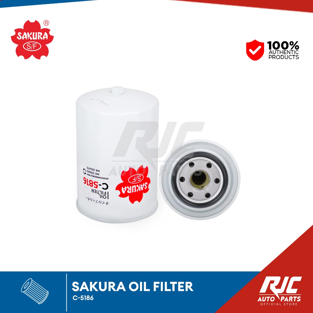 SAKURA OIL FILTER SPIN ON VIC C-313 MITSUBISHI PAJERO 4M40/4D33/4D35 W/ DRAIN NUT / 4D36 C5816 ...