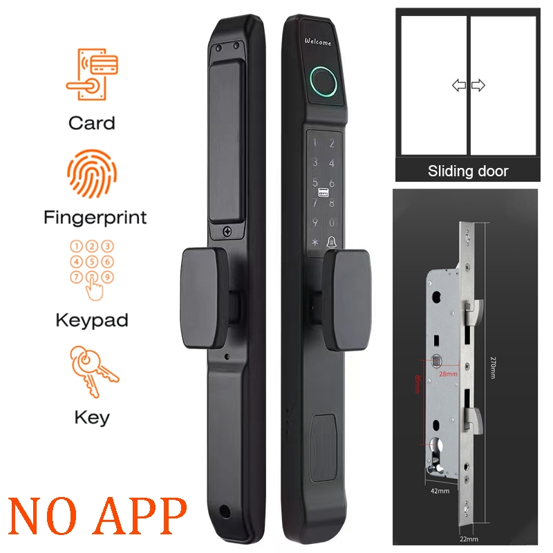 Waterproof Smart Sliding Door Lock for Glass Sliding or Wooden Tuya BLE ...