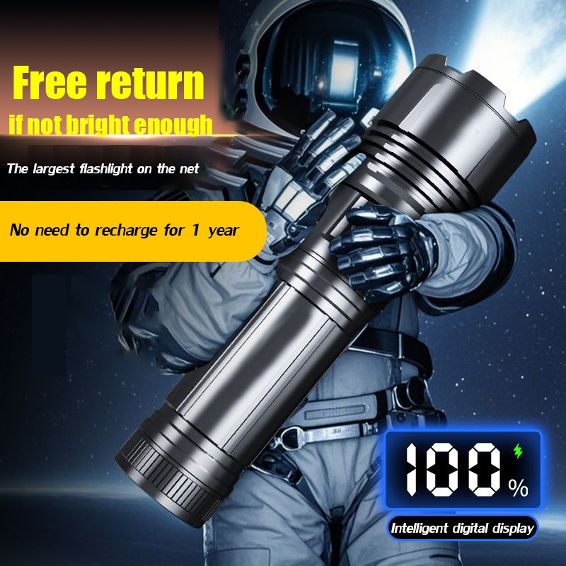 led flashlight 90000 lumens big rechargeable emergency light heavy duty ...